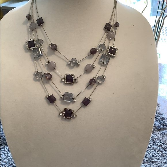 Kohl's | Jewelry | Squares And Balls On Shades Of Blue Necklace | Poshmark